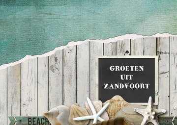 Strandkaart groeten uit - Vakantiekaarten | Kaartje2go