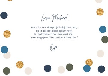 Verjaardagskaart confetti feest goud stijlvol | Kaartje2go