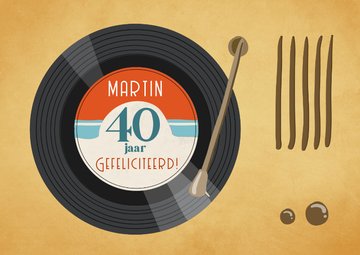Verjaardagskaart felicitatie man met retro | Kaartje2go
