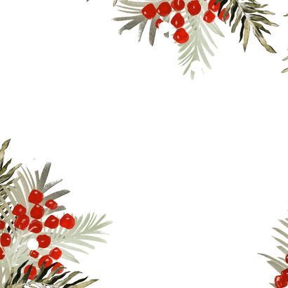 Zakelijke kerstkaart kersttakken watercolor | Kaartje2go