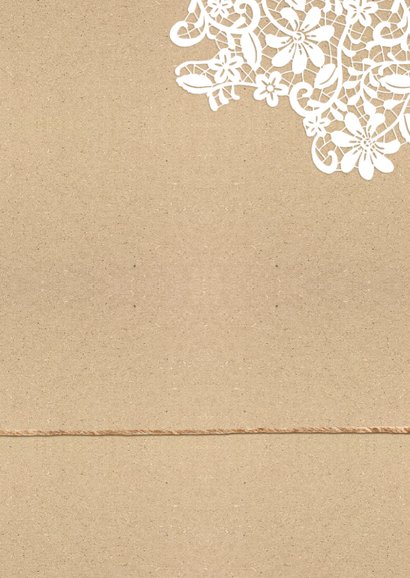 1ste Communie stijlvol vintage kraft met kant | Kaartje2go