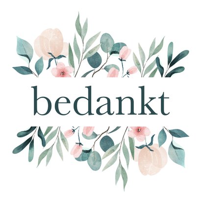 Bedanktkaart met botanische elementen | Kaartje2go