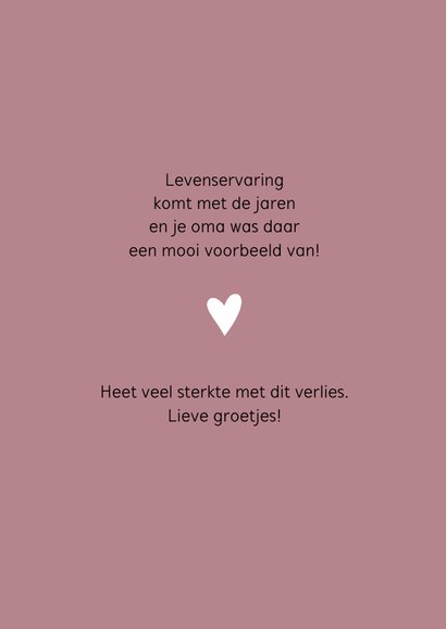 Condoleance gedicht oma - Condoleancekaarten | Kaartje2go