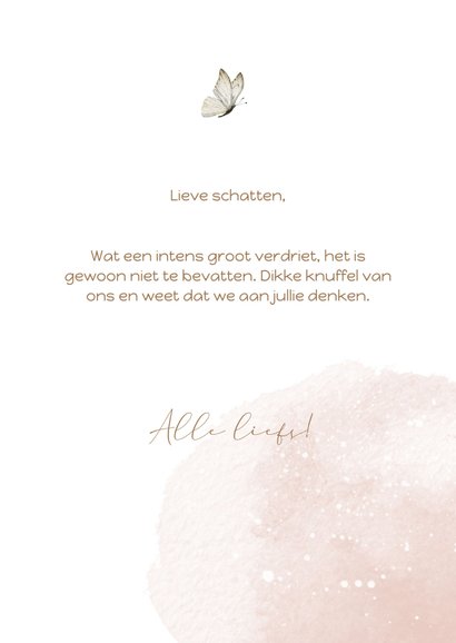 Condoleancekaart baby dochter met vlinder en | Kaartje2go