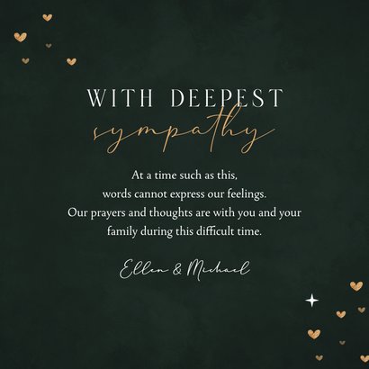 Condoleancekaart engels hartjes deepest | Kaartje2go