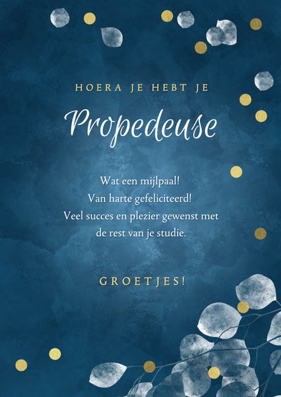 Felicitatie geslaagd met je propedeuse met | Kaartje2go