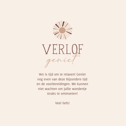Felicitatie verlof geniet met zonnetje en | Kaartje2go