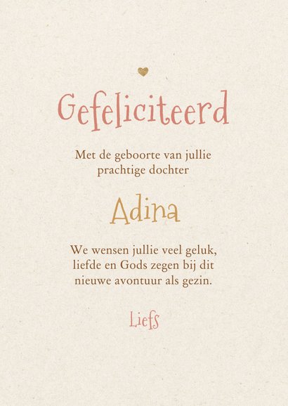 Felicitatiekaart dochter meisje geboorte baby | Kaartje2go