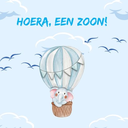 Felicitatiekaart geboorte hoera een zoon | Kaartje2go