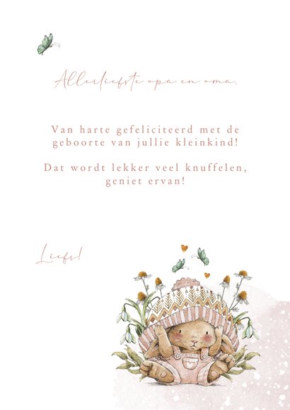 Felicitatiekaart geboorte kleinkind met lief | Kaartje2go