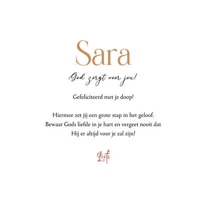 Felicitatiekaart gedoopt doop regenboog goud | Kaartje2go