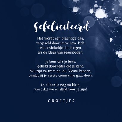Felicitatiekaart jongen communie vormsel | Kaartje2go