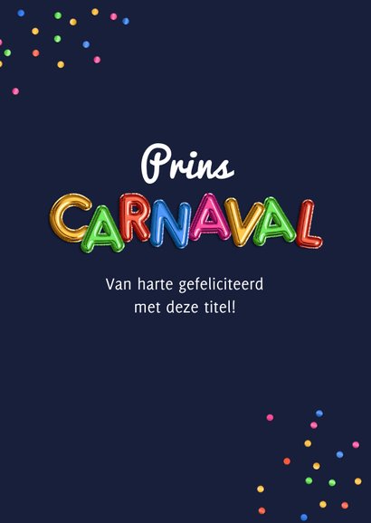 Felicitatiekaart prins carnaval carnavalskaart | Kaartje2go