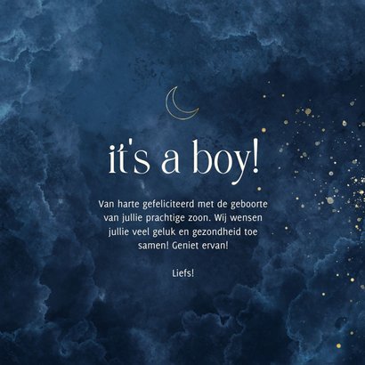 Felicitatiekaartje its a boy waterverf met | Kaartje2go