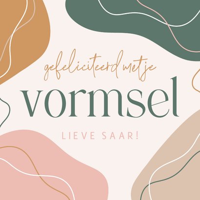 Felicitatiekaartje vormsel met abstracte vormen | Kaartje2go