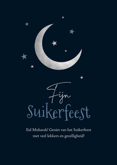 Fijn Suikerfeest kaart maan sterren stijlvol | Kaartje2go