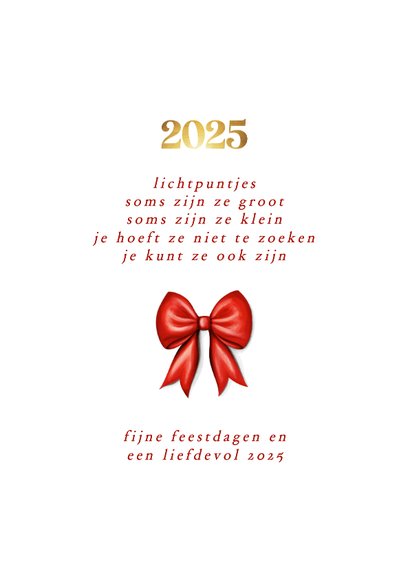 Fotocollage kerstkaart met rode strik | Kaartje2go