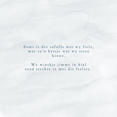 Fryske condoleancekaart'stil' mei blaue | Kaartje2go