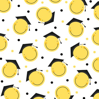 Geslaagd kaart vrolijk smiley patroon gefeli | Kaartje2go