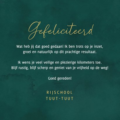 Geslaagd rijbewijs gefeliciteerd autowiel auto | Kaartje2go