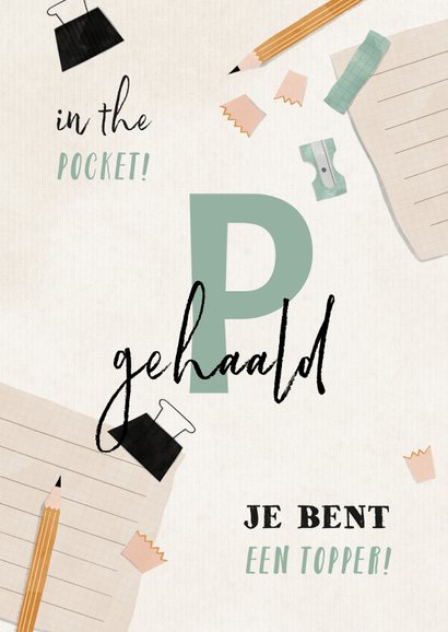 Geslaagd voor propedeuse schriftje, potlood en | Kaartje2go