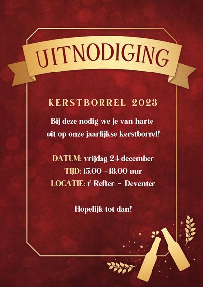 Grappige uitnodiging zakelijke kerstborrel Time | Kaartje2go