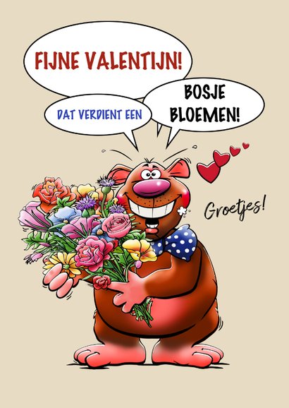 Grappige valentijnskaart met een dikke kussende | Kaartje2go