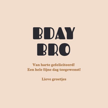 Hippe verjaardagskaart'bday bro' blokjespatroon | Kaartje2go
