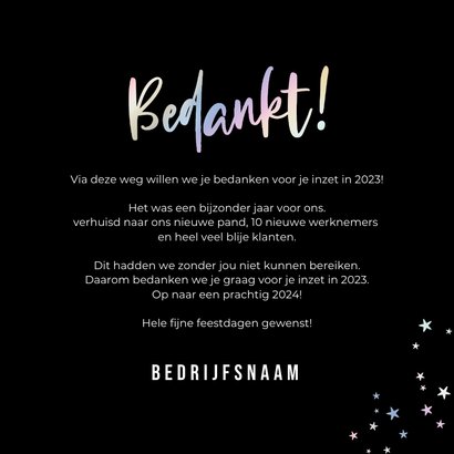 Hippe zakelijke kerstkaart bedankt met | Kaartje2go