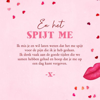 Ik mis je liefde kaartje kusjes foto's spijt | Kaartje2go