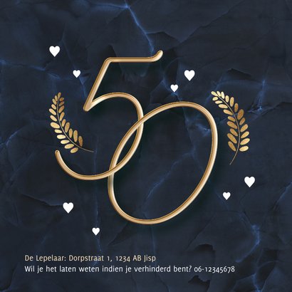 Jubileum uitnodiging stijlvol getal 50 | Kaartje2go
