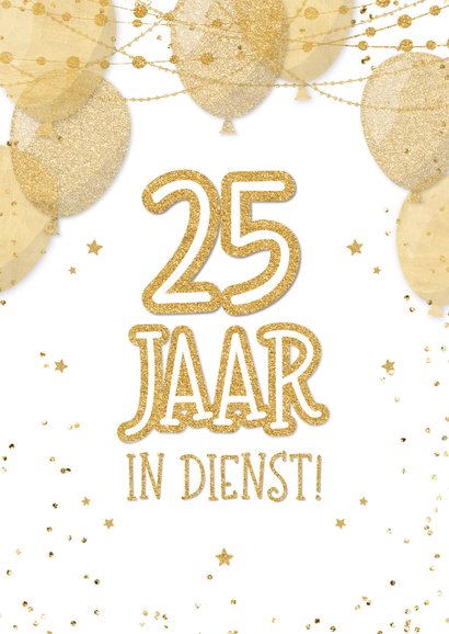 Jubileumkaart 25 jaar in dienst trendy | Kaartje2go