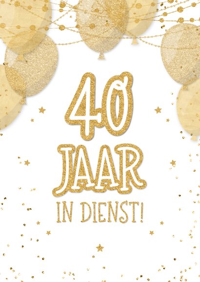 Jubileumkaart 40 jaar in dienst trendy | Kaartje2go