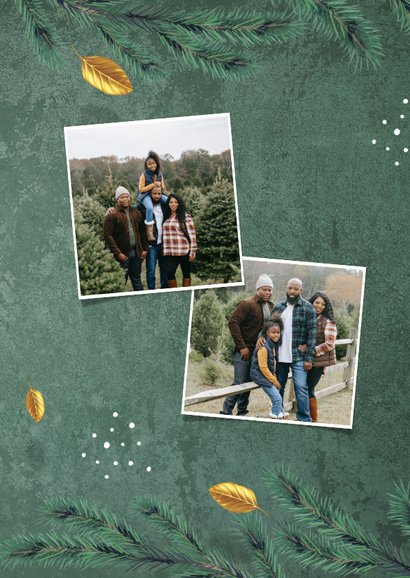 Kerstkaart botanisch groen goud label foto | Kaartje2go