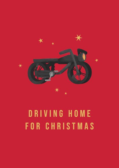 Kerstkaart grappig fatbike driving home for | Kaartje2go