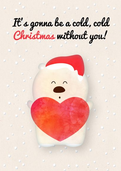 Kerstkaart It's gonna be a cold, cold Christmas | Kaartje2go
