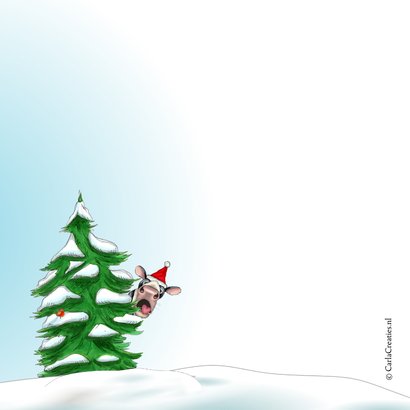 Kerstkaart koe mooey christmas - Kerstkaarten | Kaartje2go