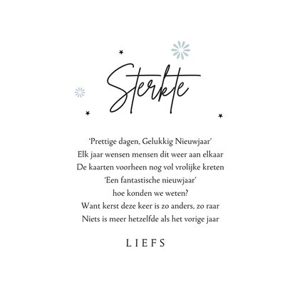 Kerstkaart lichtpuntjes na overlijden sterkte | Kaartje2go