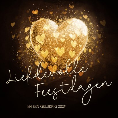 Kerstkaart liefdevolle kerst met gouden | Kaartje2go