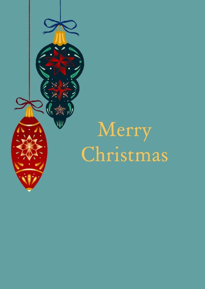 Kerstkaart met kerstballen met ornamenten | Kaartje2go
