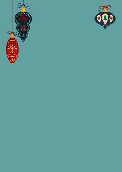 Kerstkaart met kerstballen met ornamenten | Kaartje2go