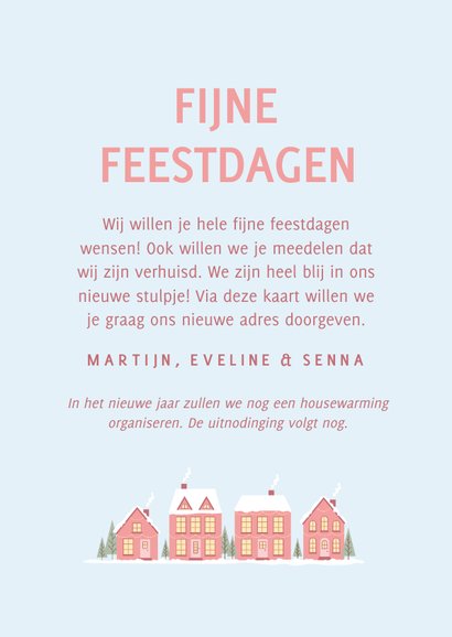 Kerstkaart met kersthuisje voor verhuizing | Kaartje2go