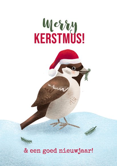 Kerstkaart met mus en grapje: merry kerstmus | Kaartje2go