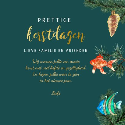 Kerstkaart ornamenten vis kersttakjes | Kaartje2go