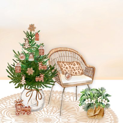 Kerstkaart verhuizen kerstboom gingerbread | Kaartje2go