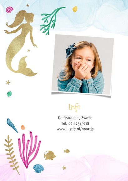 Kinderfeestje uitnodiging zeemeermin onderwater | Kaartje2go
