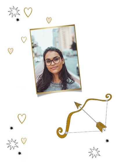 Leuke kaart met de pijlen van cupido en kleine | Kaartje2go