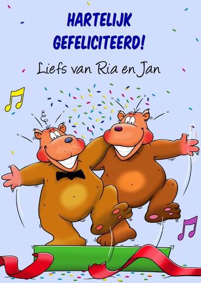 Leuke verjaardagskaart beren komen verrassend | Kaartje2go Leuke verjaardagskaart beren komen verrassend | Kaartje2go