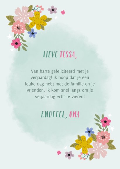 Leuke verjaardagskaart eenhoorn, bloemen en | Kaartje2go