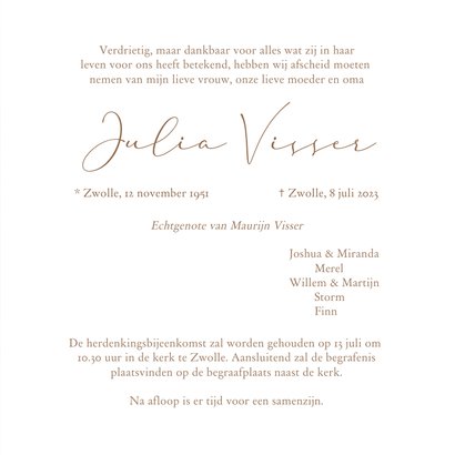 Rouwkaart waterverf met zand duinen en | Kaartje2go